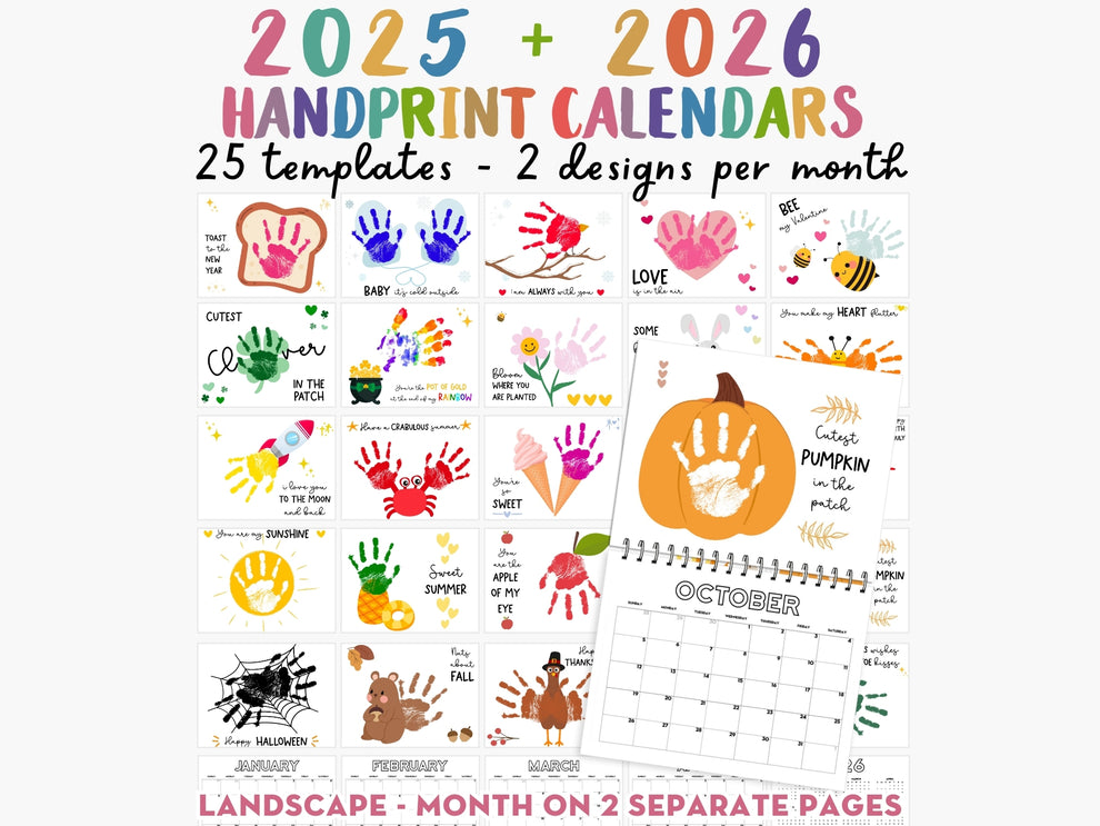Bundle 2025 + 2026 Handprint Calendars – Lovely Planner