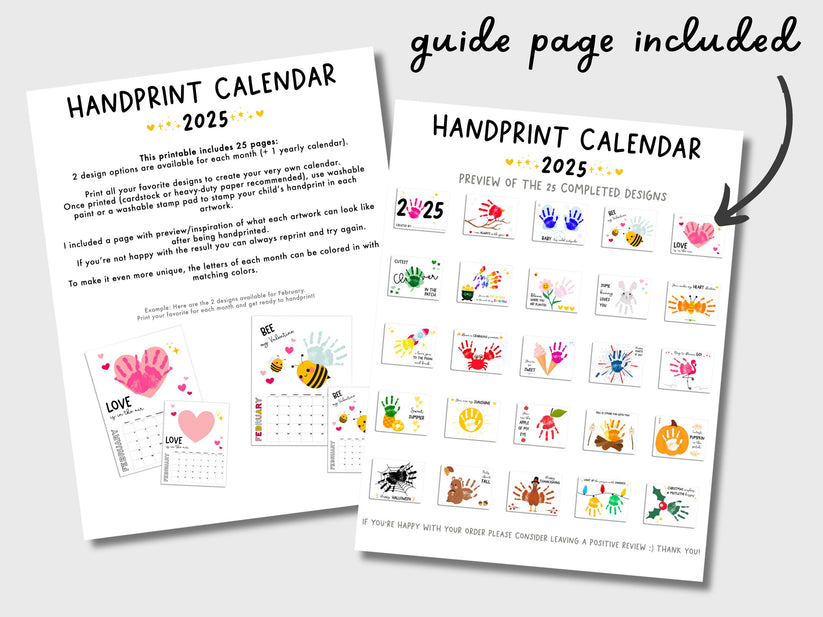 Handprint Calendar 2025 - Memory Keepsake for kids – Lovely Planner
