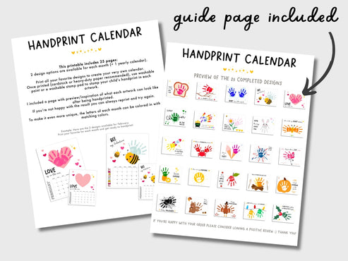 Handprint Calendar 2026 - Memory Keepsake for kids – Lovely Planner