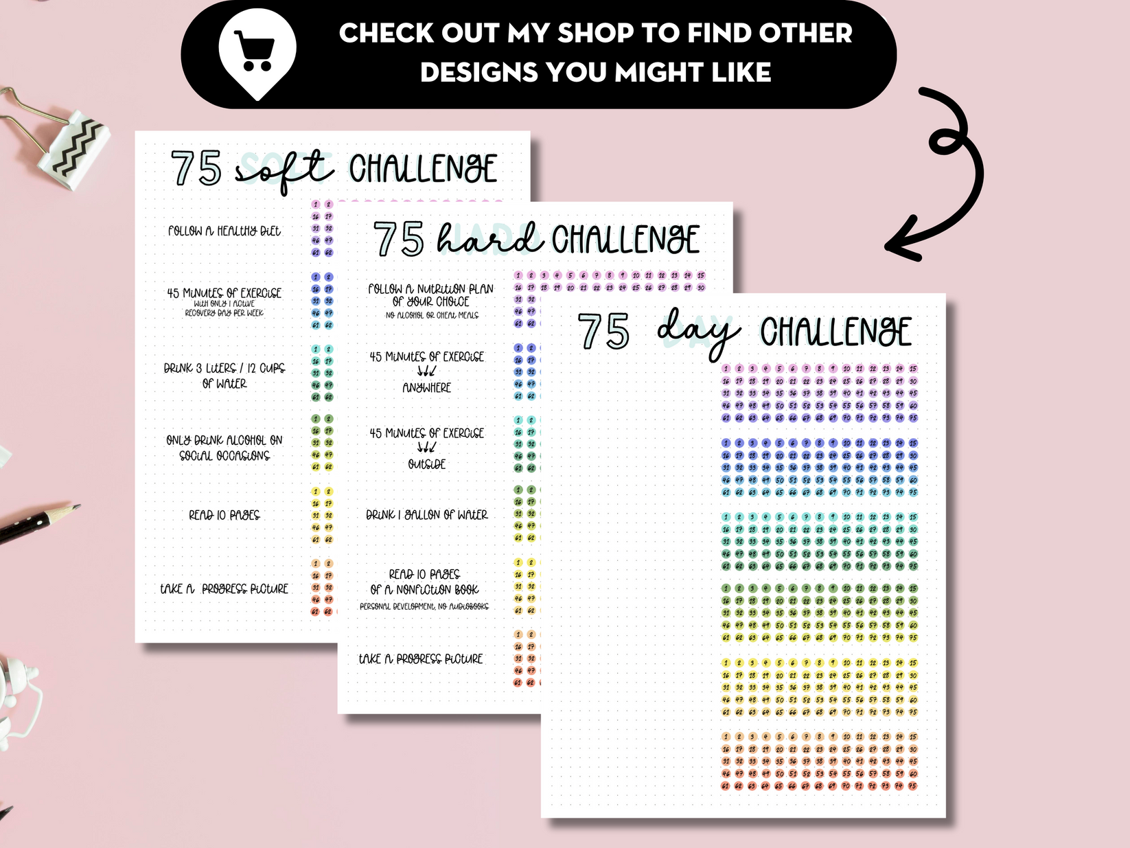 75 Hard Challenge Tracker - Editable PDF – Lovely Planner