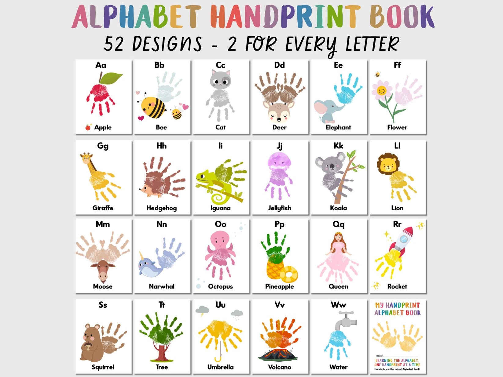 Handprint Alphabet Book - 56 PAGES – Lovely Planner