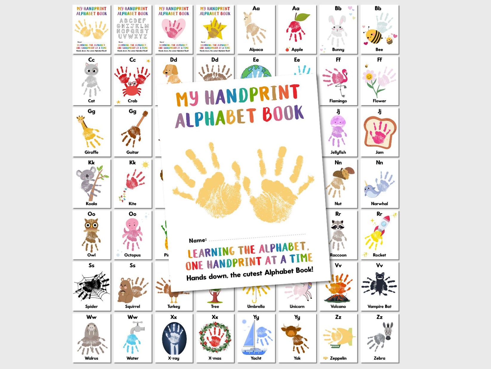 Handprint Alphabet Book - 56 PAGES – Lovely Planner