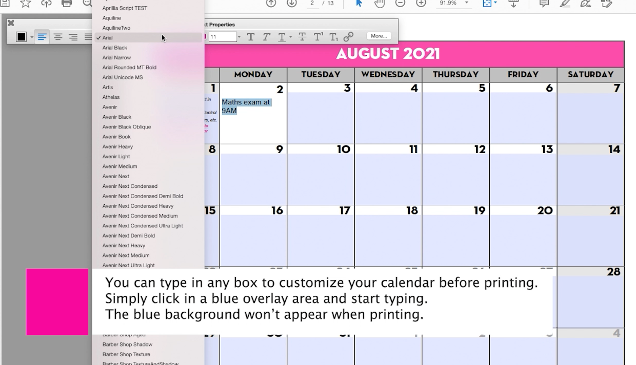EDITABLE PDF - 2024-2025 Monthly School Calendar – Lovely Planner