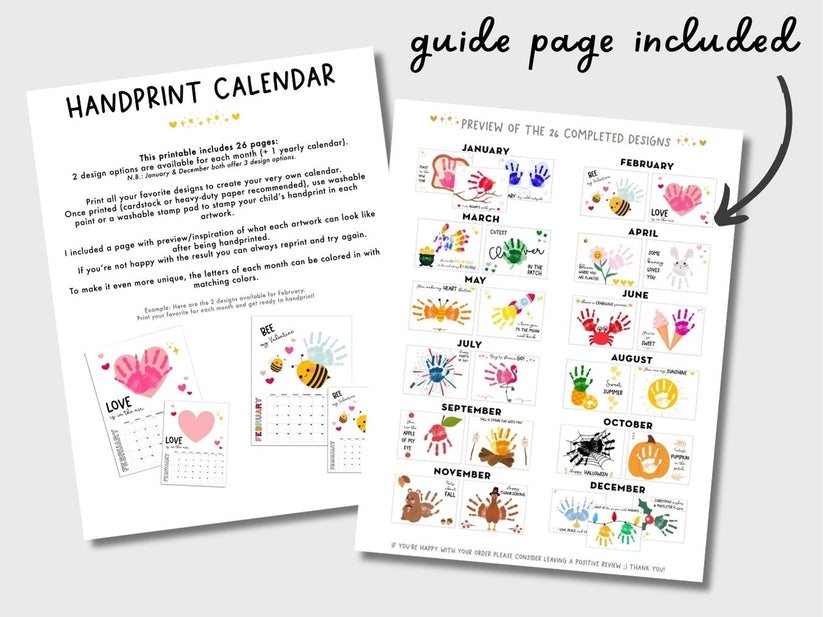 Handprint Calendar 2026 - Memory Keepsake for kids – Lovely Planner