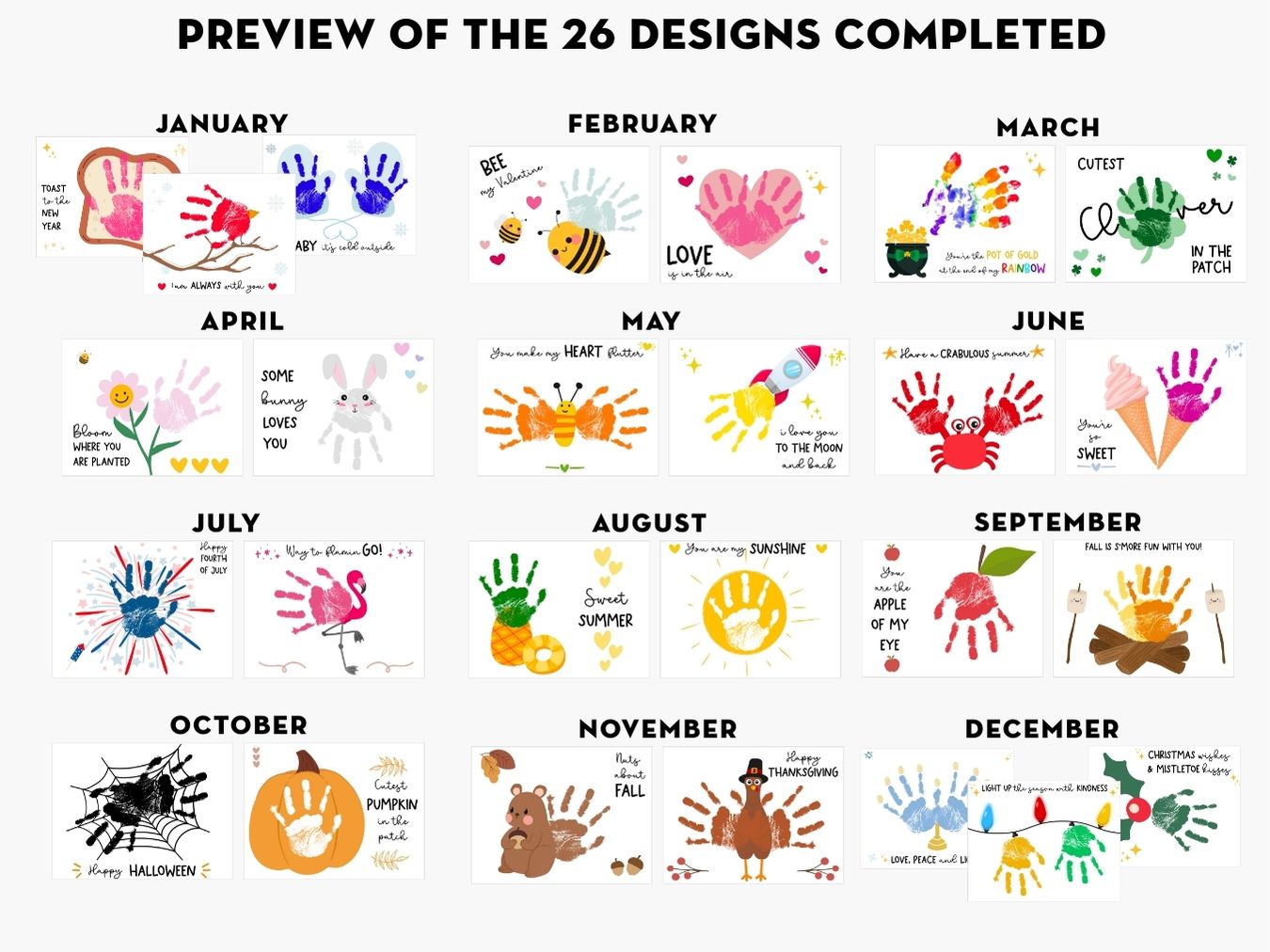 Handprint Calendar 2026 - Memory Keepsake for kids – Lovely Planner