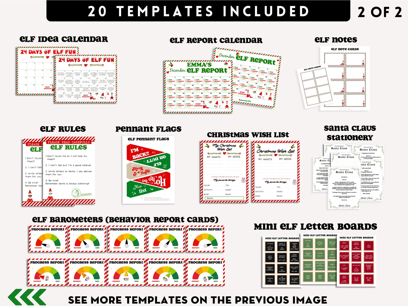 BUNDLE of 20 Elf Printable Templates: Elf Letter, Elf Adoption Certifi ...