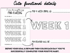 1-6 Week Goal Tracker Pack - 8 templates for bullet journals and ...