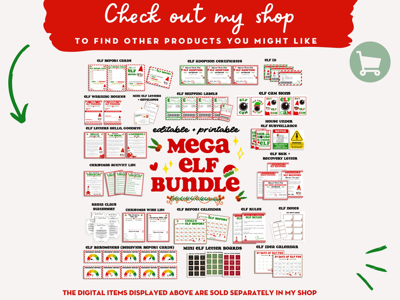Editable Mini Elf Letters and Envelopes - Editable PDF – Lovely Planner