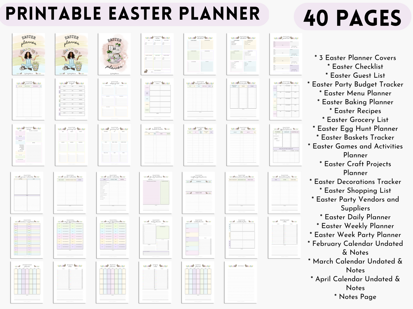 Easter Planner - Printable Planner – Lovely Planner