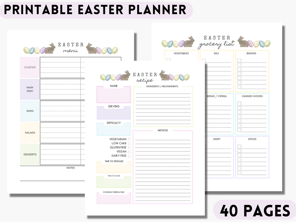 Easter Planner - Printable Planner – Lovely Planner