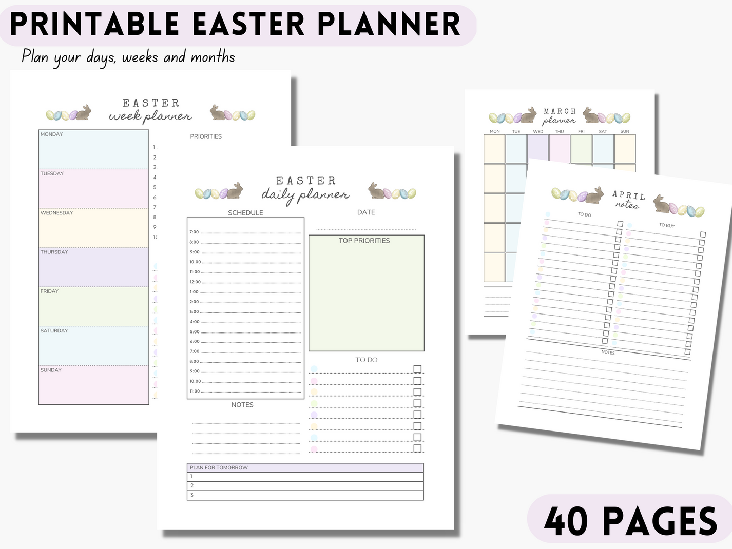 Easter Planner - Printable Planner – Lovely Planner