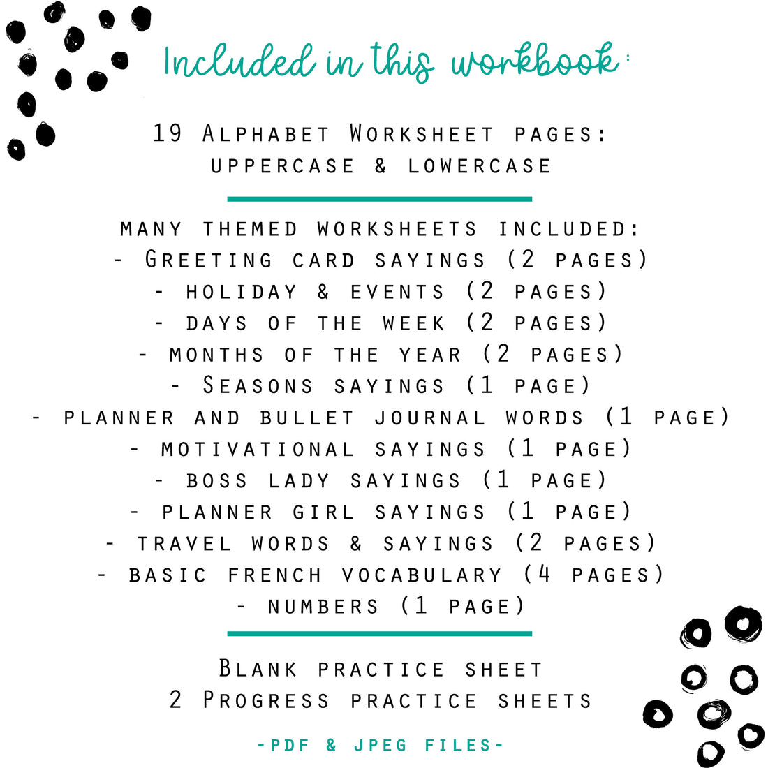 Bounce Monoline Script Lettering - 40 Practice Worksheets – Lovely Planner