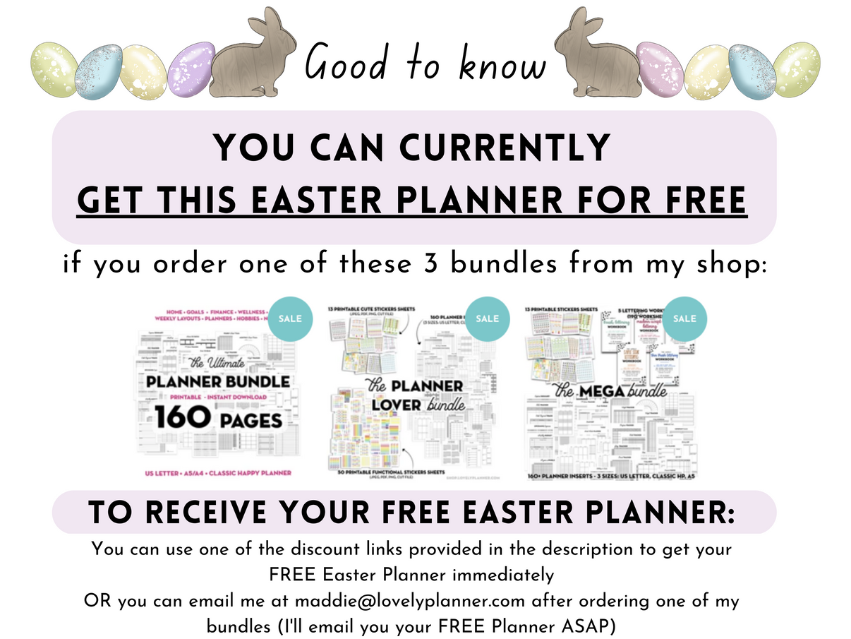 Easter Planner - Printable Planner – Lovely Planner