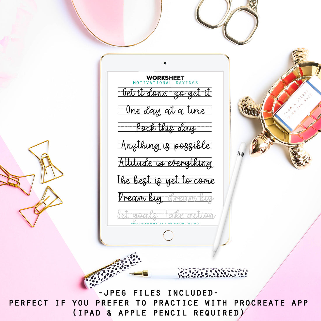 Bounce Monoline Script Lettering - 40 Practice Worksheets – Lovely Planner