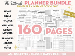 Mega BUNDLE: Ultimate Planner Bundle + Lettering Workbooks + Kawaii St ...